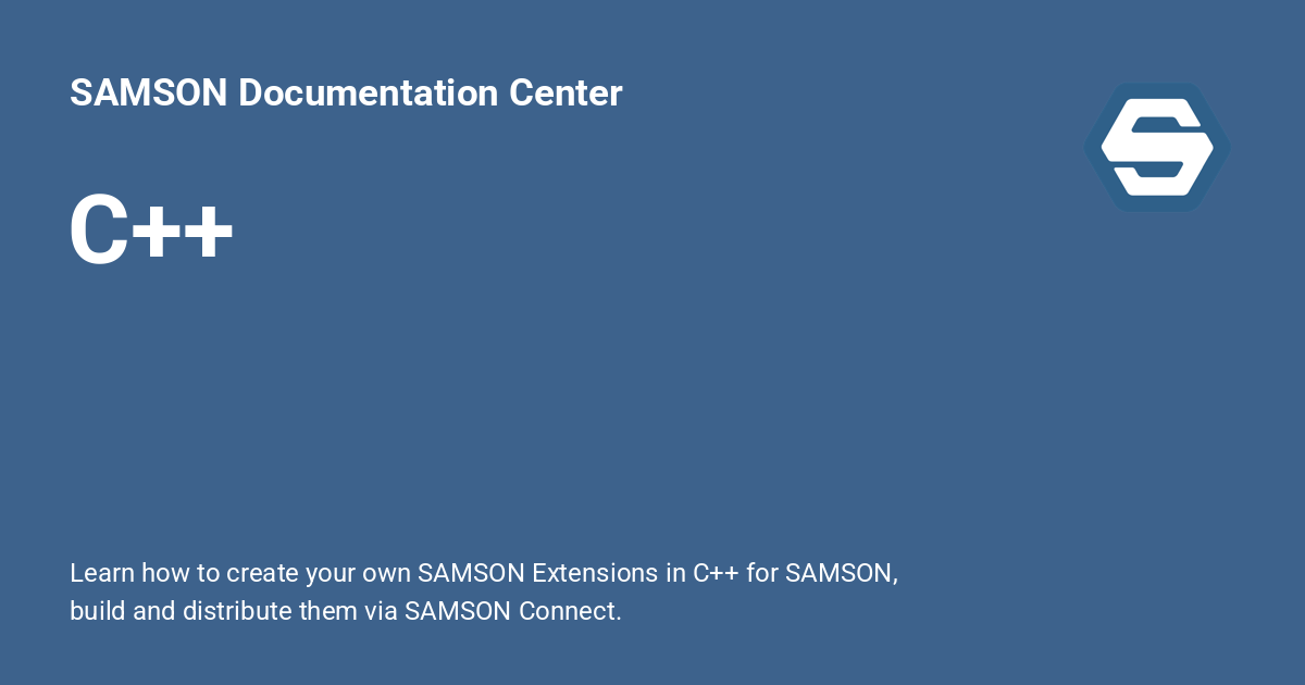 C++ - SAMSON Documentation Center