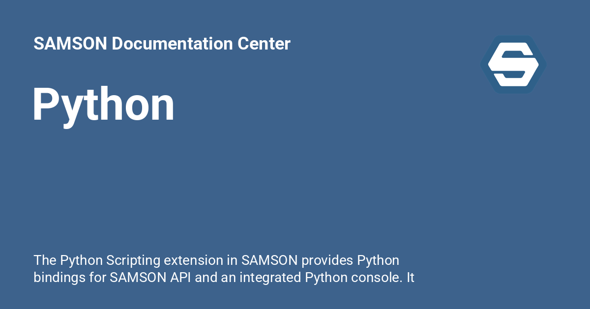 Python - SAMSON Documentation Center