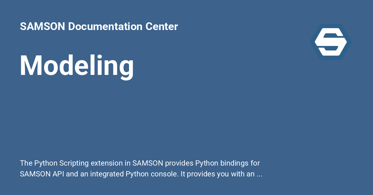 Modeling - SAMSON Documentation Center