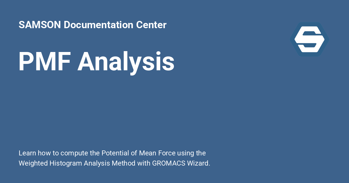 PMF Analysis - SAMSON Documentation Center