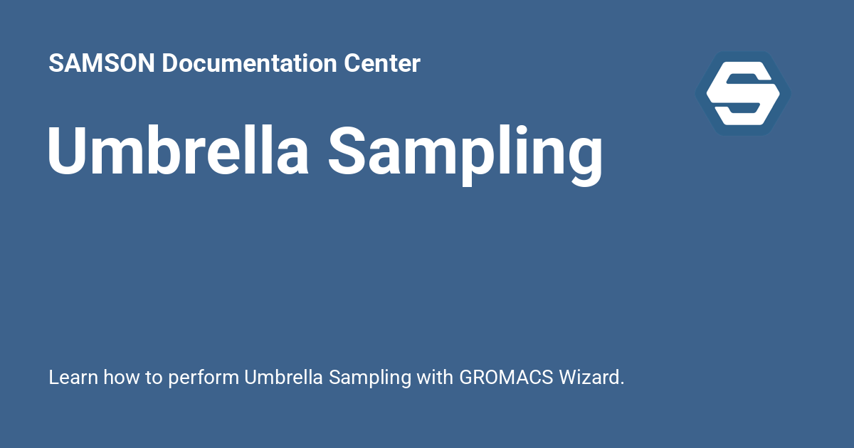 Umbrella Sampling - SAMSON Documentation Center