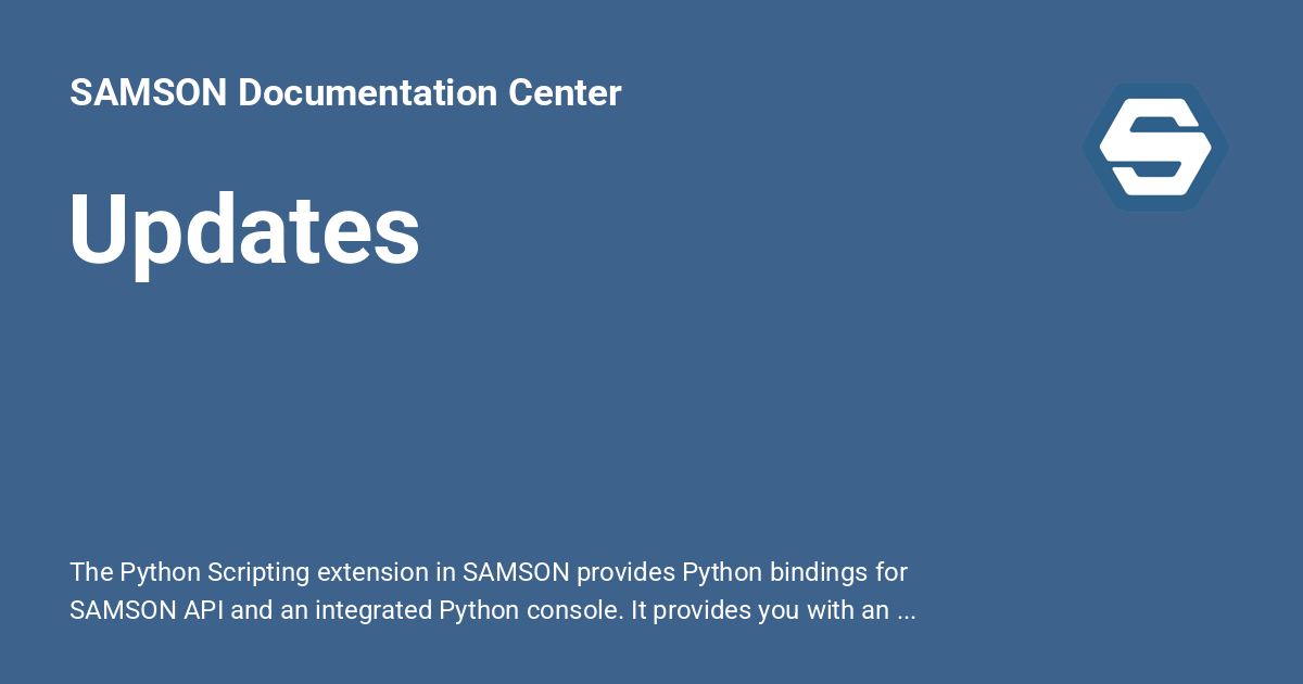Updates Samson Documentation Center