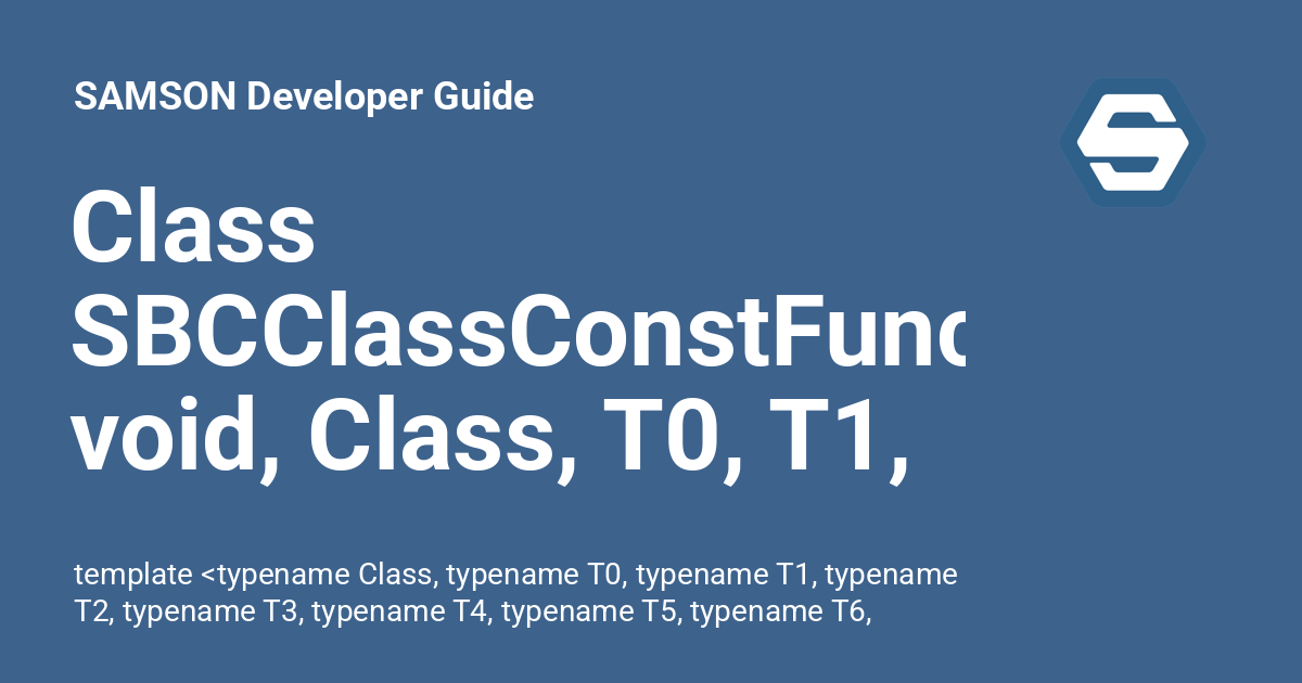 Class SBCClassConstFunction9 - SAMSON Developer Guide