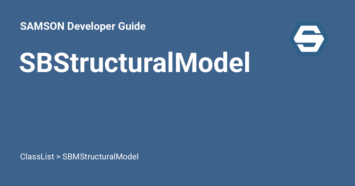 SBStructuralModel - SAMSON Developer Guide