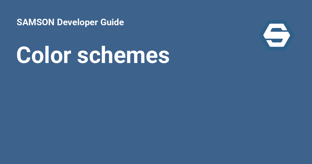 Color schemes - SAMSON Developer Guide