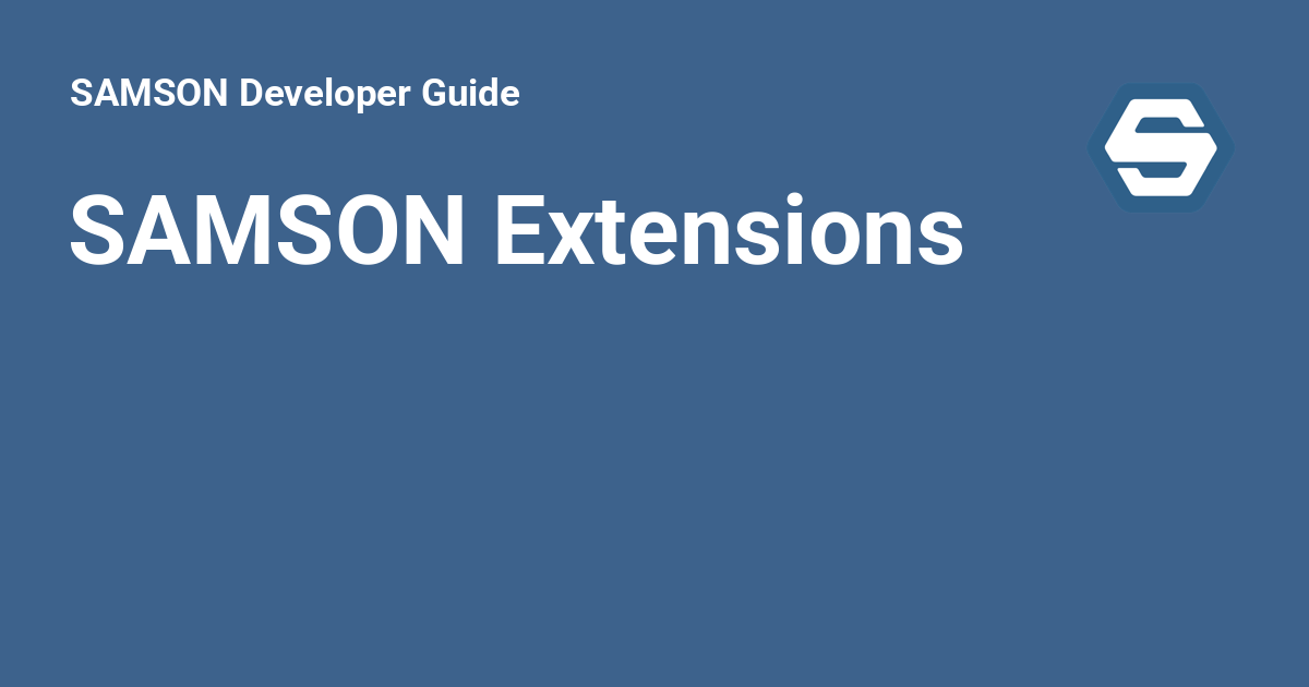 SAMSON Extensions - SAMSON Developer Guide