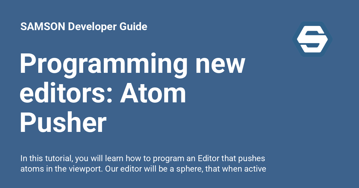 Programming new editors: Atom Pusher - SAMSON Developer Guide