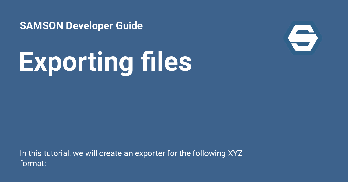 Exporting Files Samson Developer Guide 3627