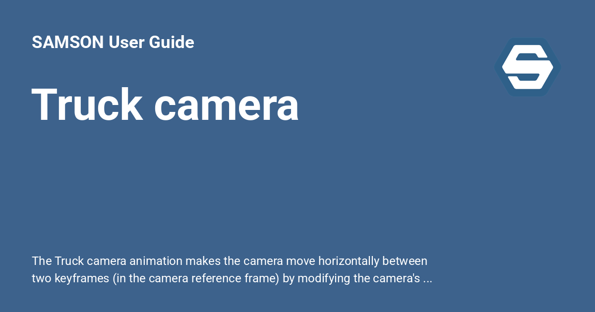 Truck camera - SAMSON User Guide