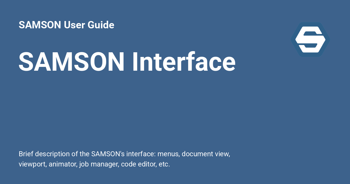SAMSON Interface - SAMSON User Guide